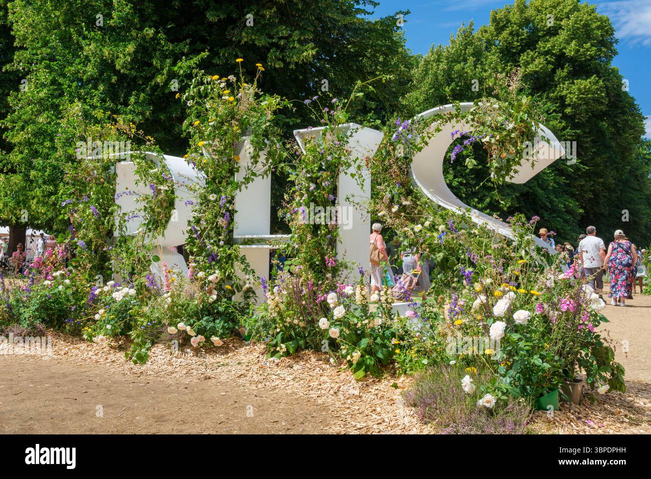 Hampton Court Palace, Richmond, London - The RHS logo at the entrance ...