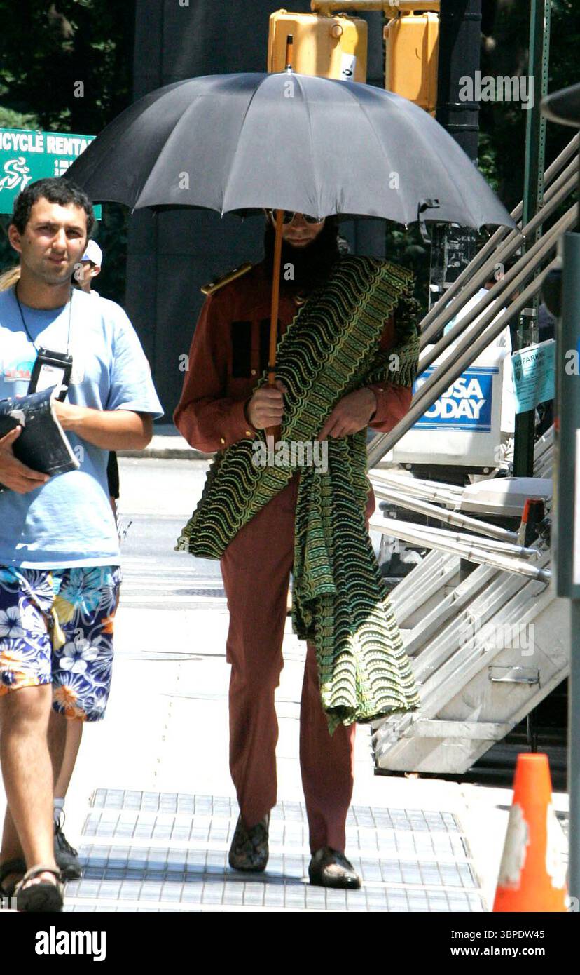 Sasha Baron Cohen on the set of the new movie 'The Dictator' in New ...