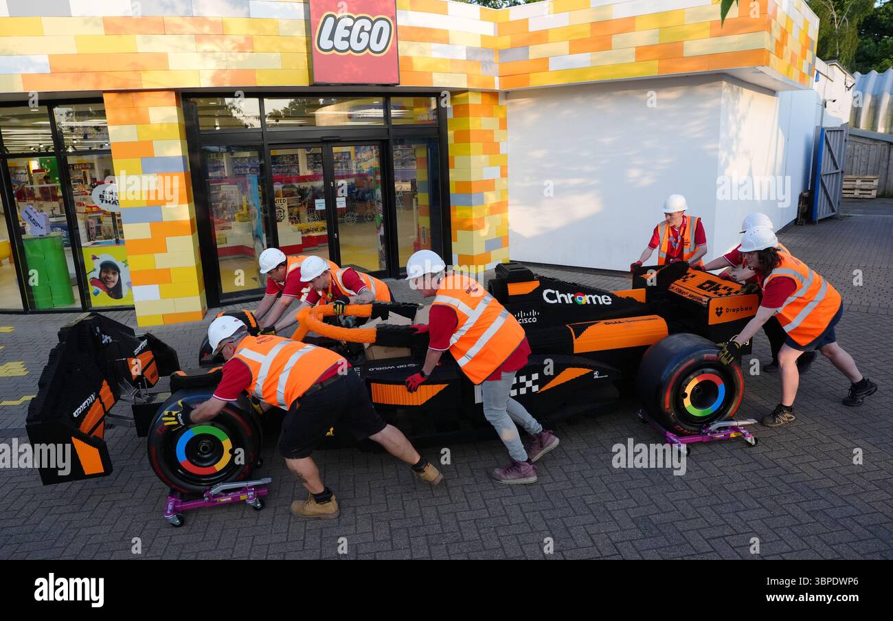 The McLaren F1 Lego replica car being unveiled at Legoland Windsor by ...