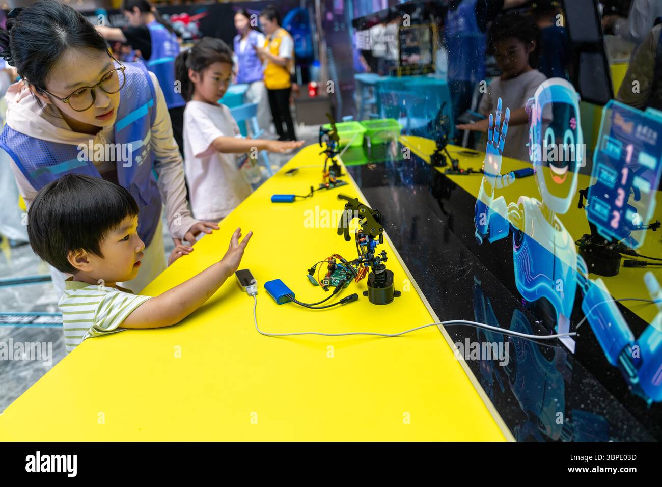 Children visit a science and technology museum in Jinhua City, east ...