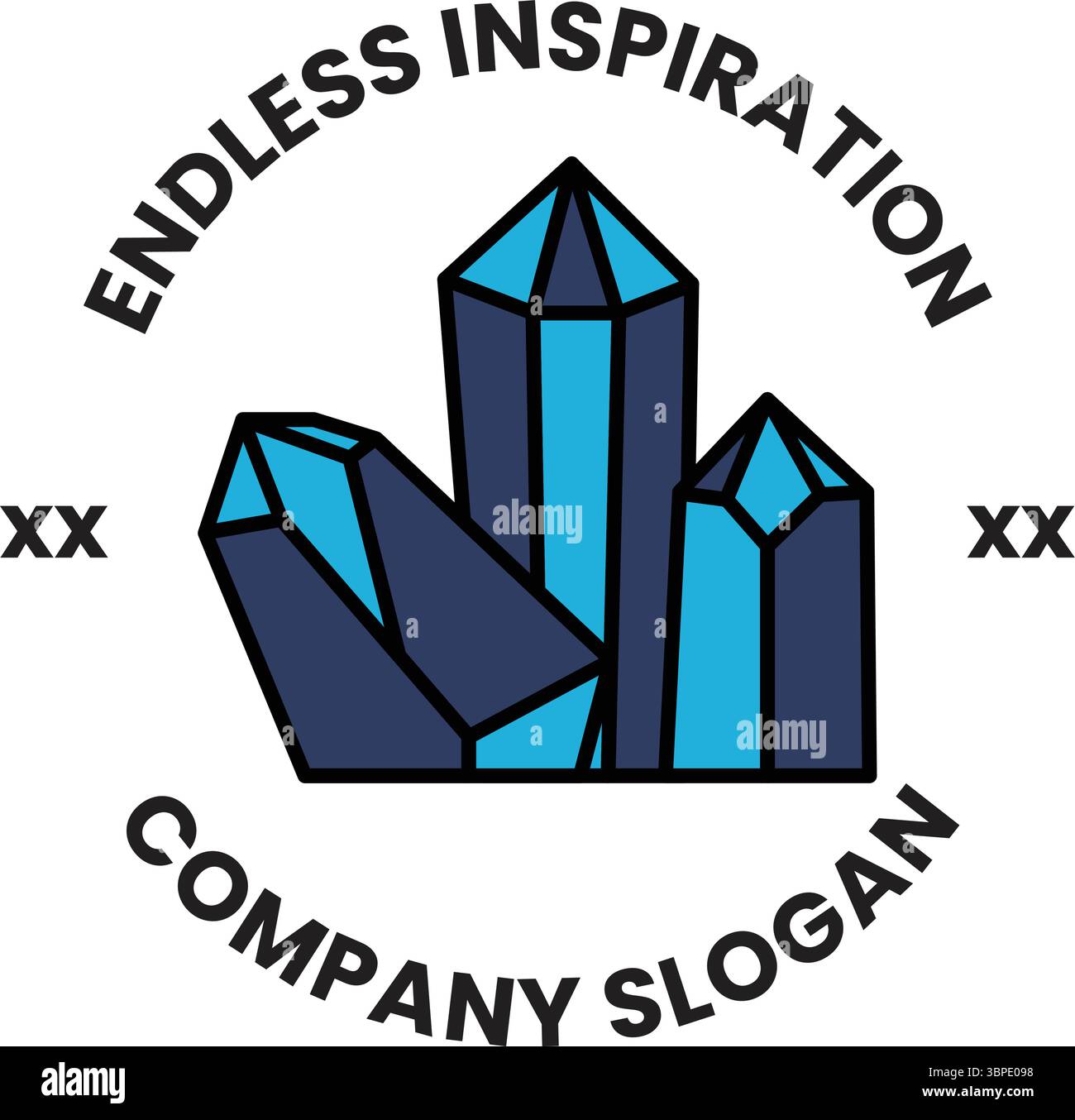 Endless inspiration company logo. The logo is blue and white and ...
