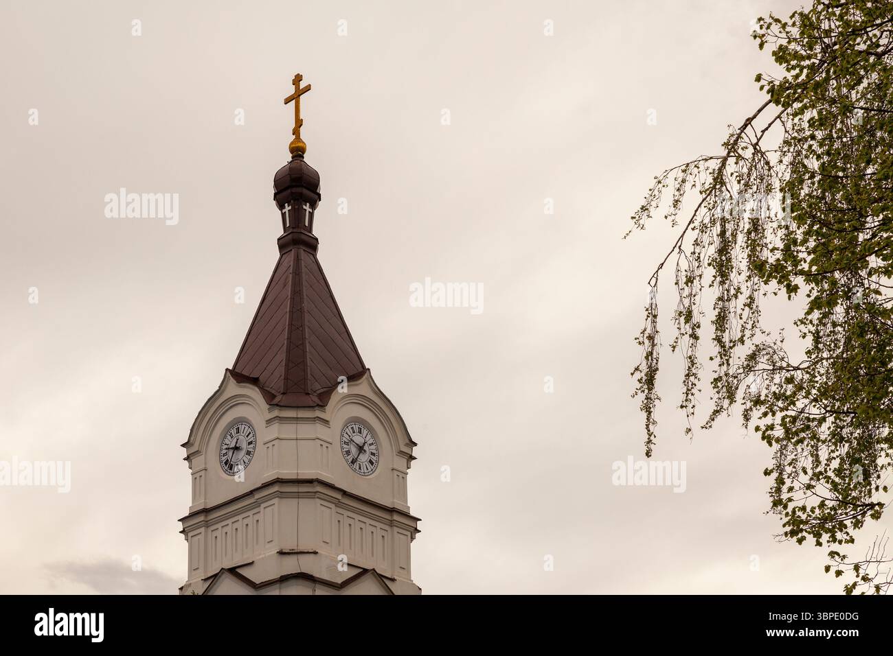 Bell tower of the Orthodox Church of St. Sergius of Radonezh in Plavsk ...