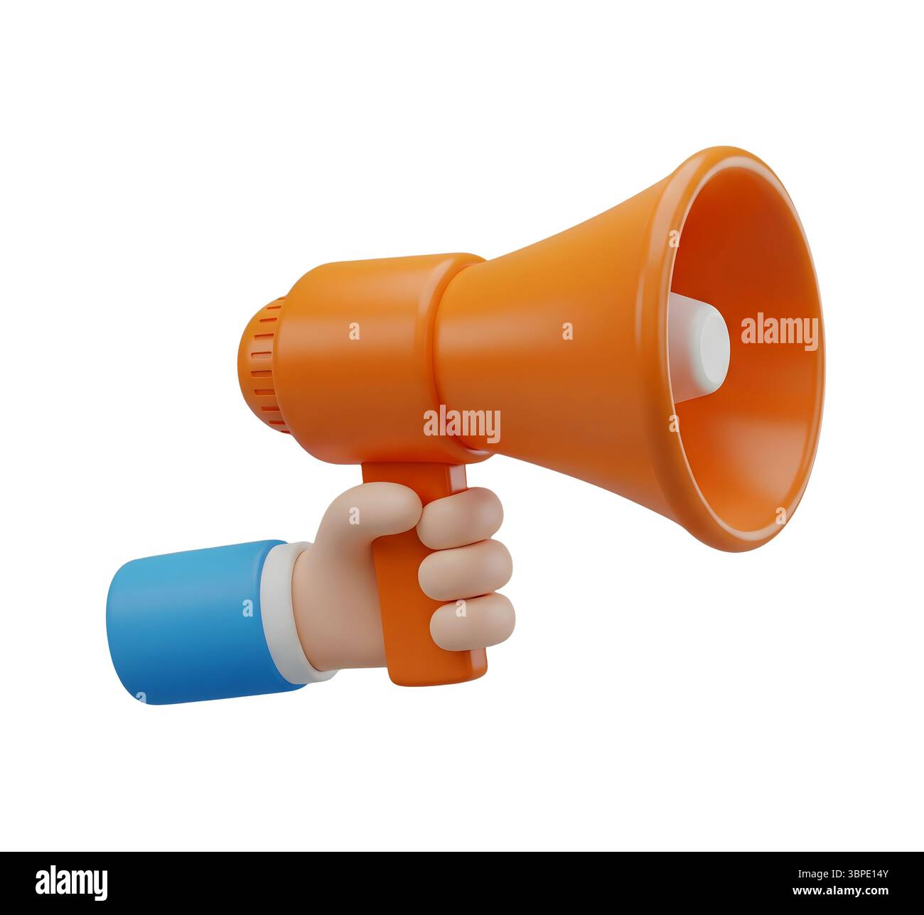 Megaphone symbol in hand Cut Out Stock Images & Pictures - Alamy