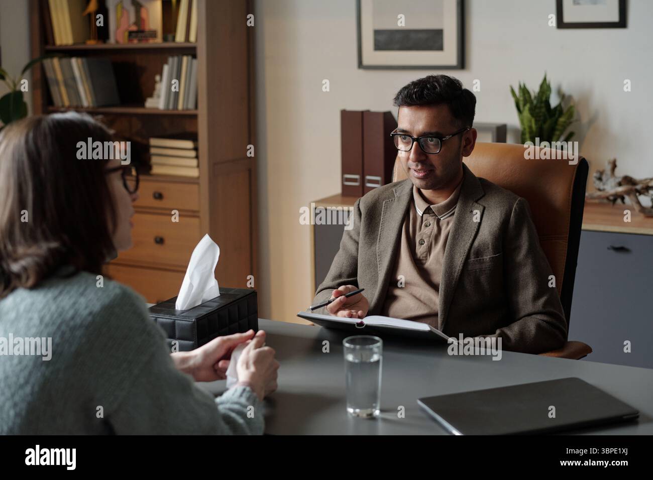 Woman Attending Therapy Session with Man Stock Photo - Alamy