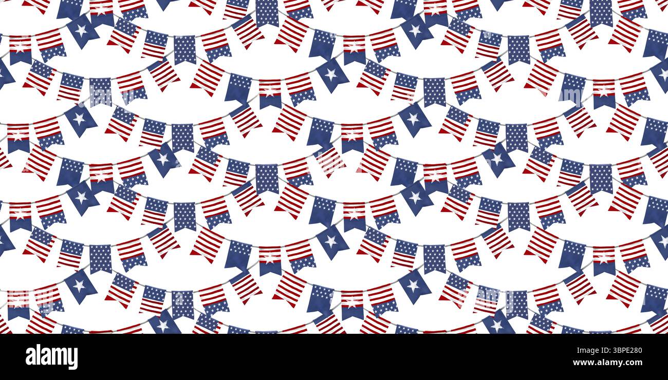 Flags in the colors of flag of the United States. Watercolor ...