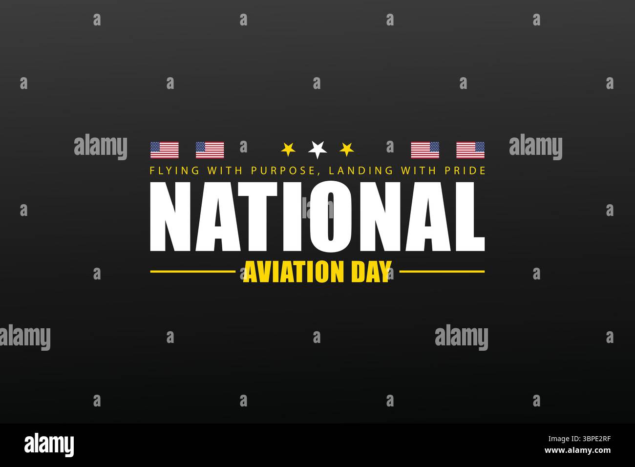 Bold Typography Banner for National Aviation Day Stock Vector Image ...