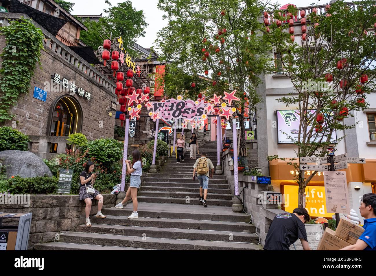 Chongqing, China - May 08, 2025. Chongqing Historic Old Street Shibati ...