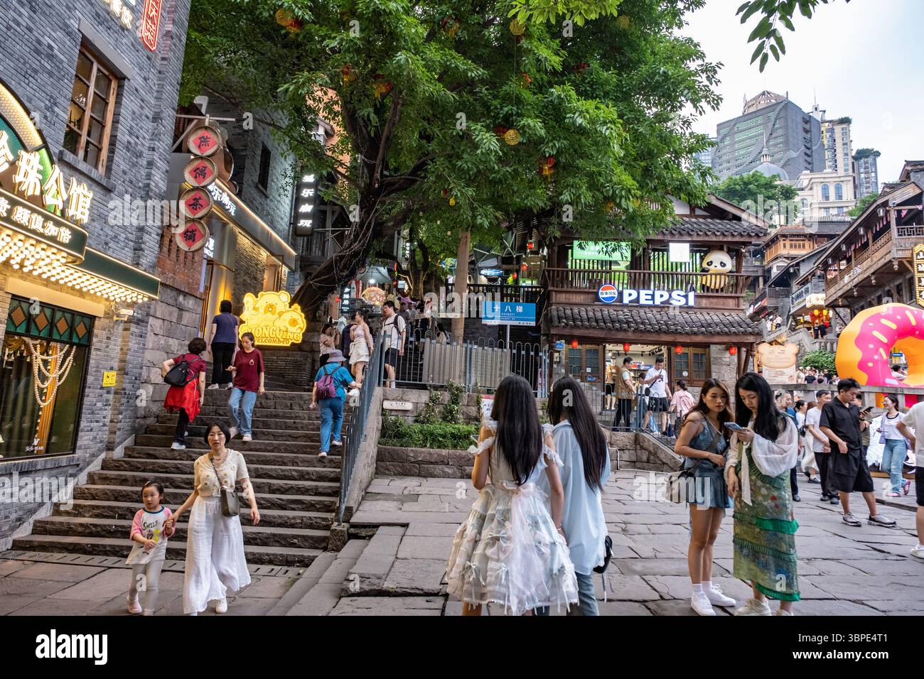 Chongqing, China - May 08, 2025. Chongqing Historic Old Street Shibati ...