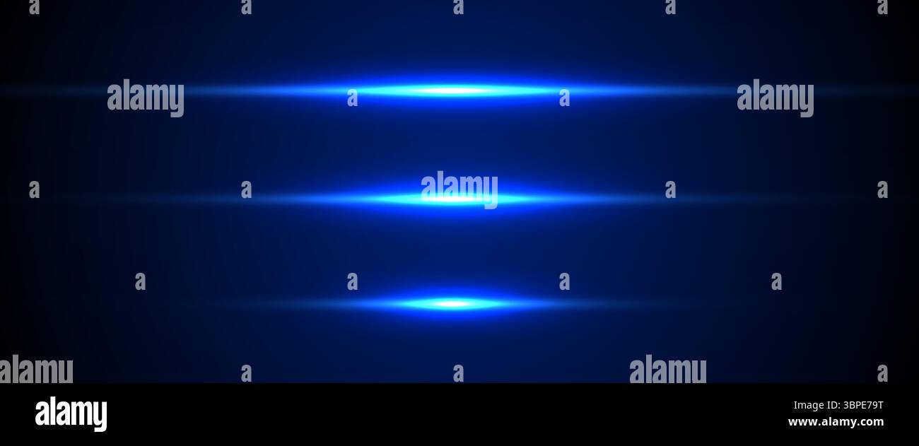 Laser lines of light. Horizontal neon light. Neon horizontal speed ...