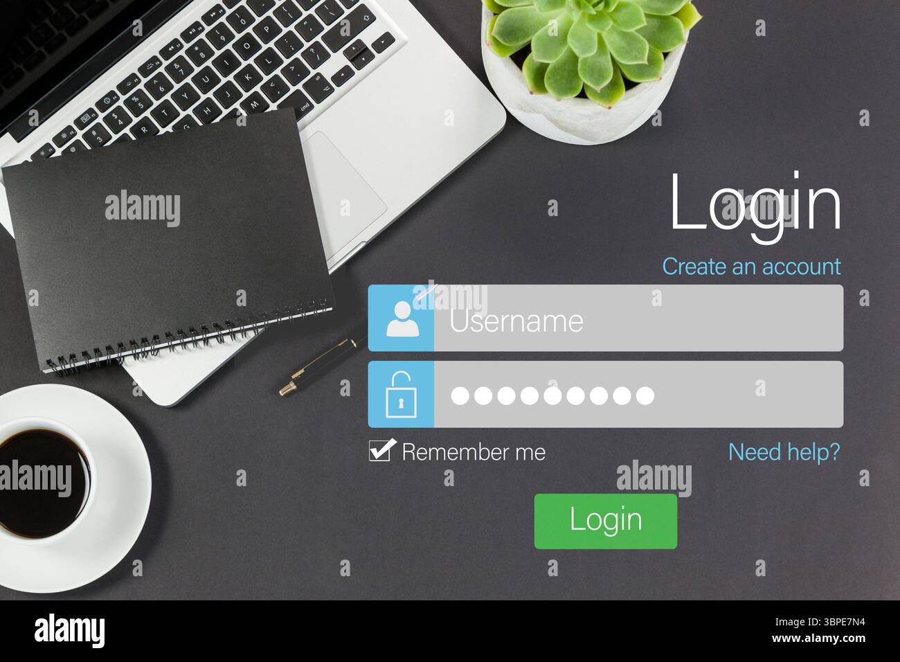 Composite image of login page Stock Photo - Alamy