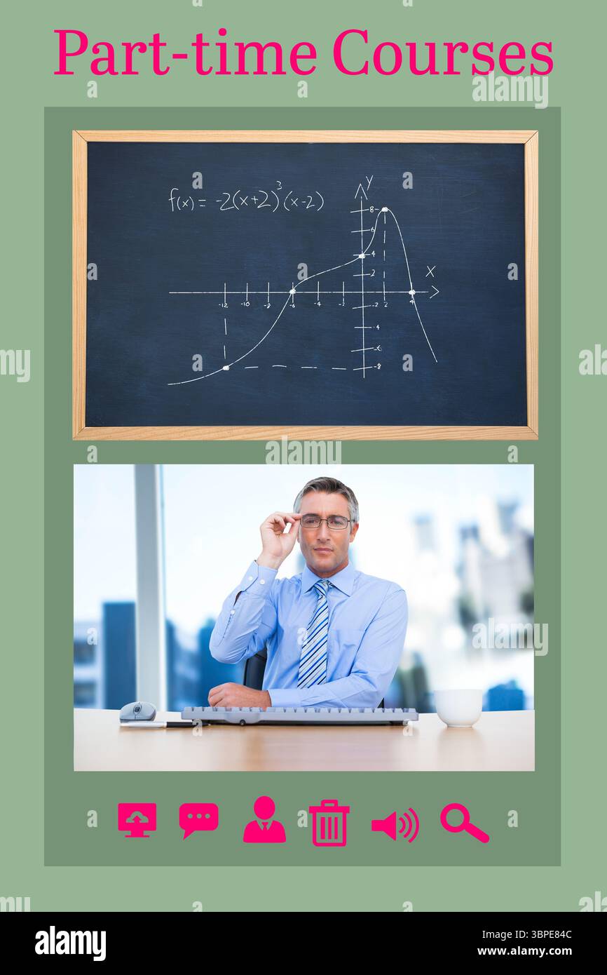 Digital composite image of e-learning interface Stock Photo - Alamy