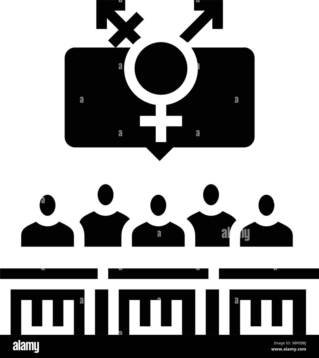 inclusive classroom setting glyph icon vector illustration Stock Vector ...