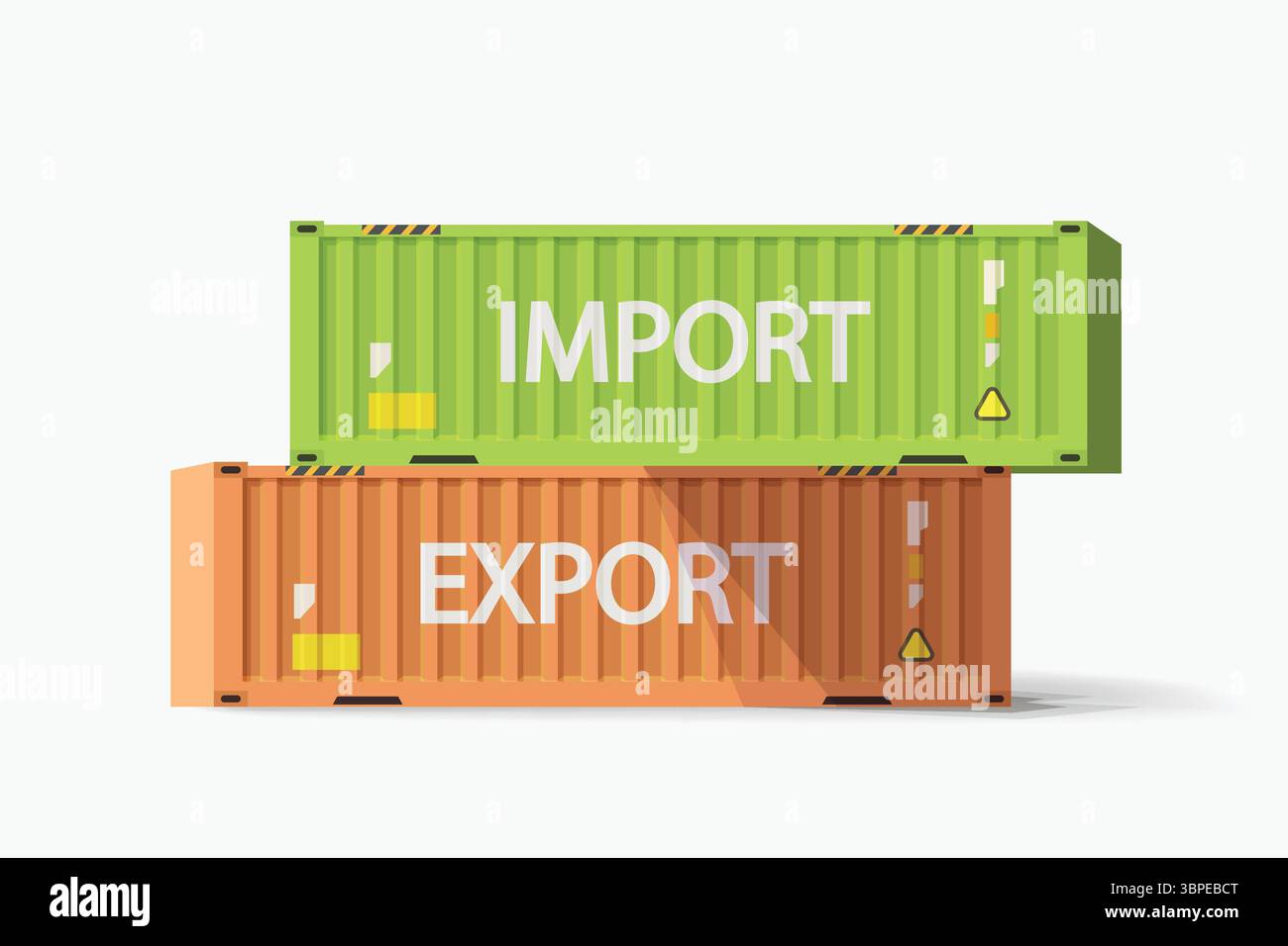couple cargo containers with shadow white back Stock Vector Image & Art ...
