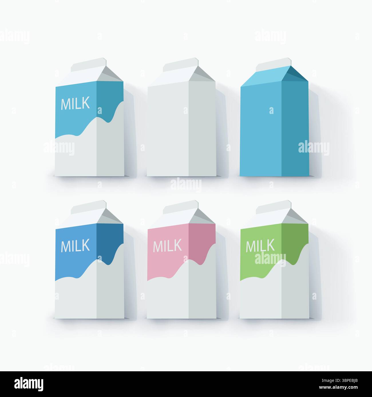 various milk packages in set on white Stock Vector Image & Art - Alamy