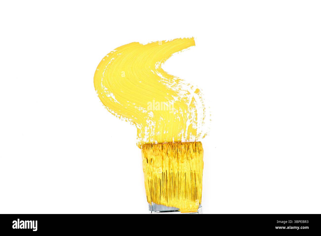 Paintbrush with yellow color Stock Photo - Alamy