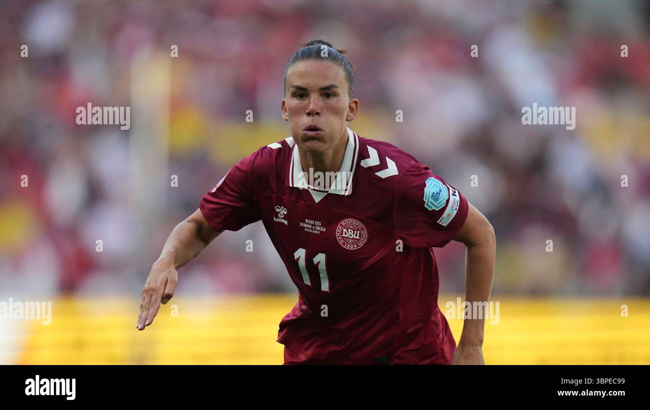 Denmark's Katrine Veje during the Euro 2025, group C, soccer match ...