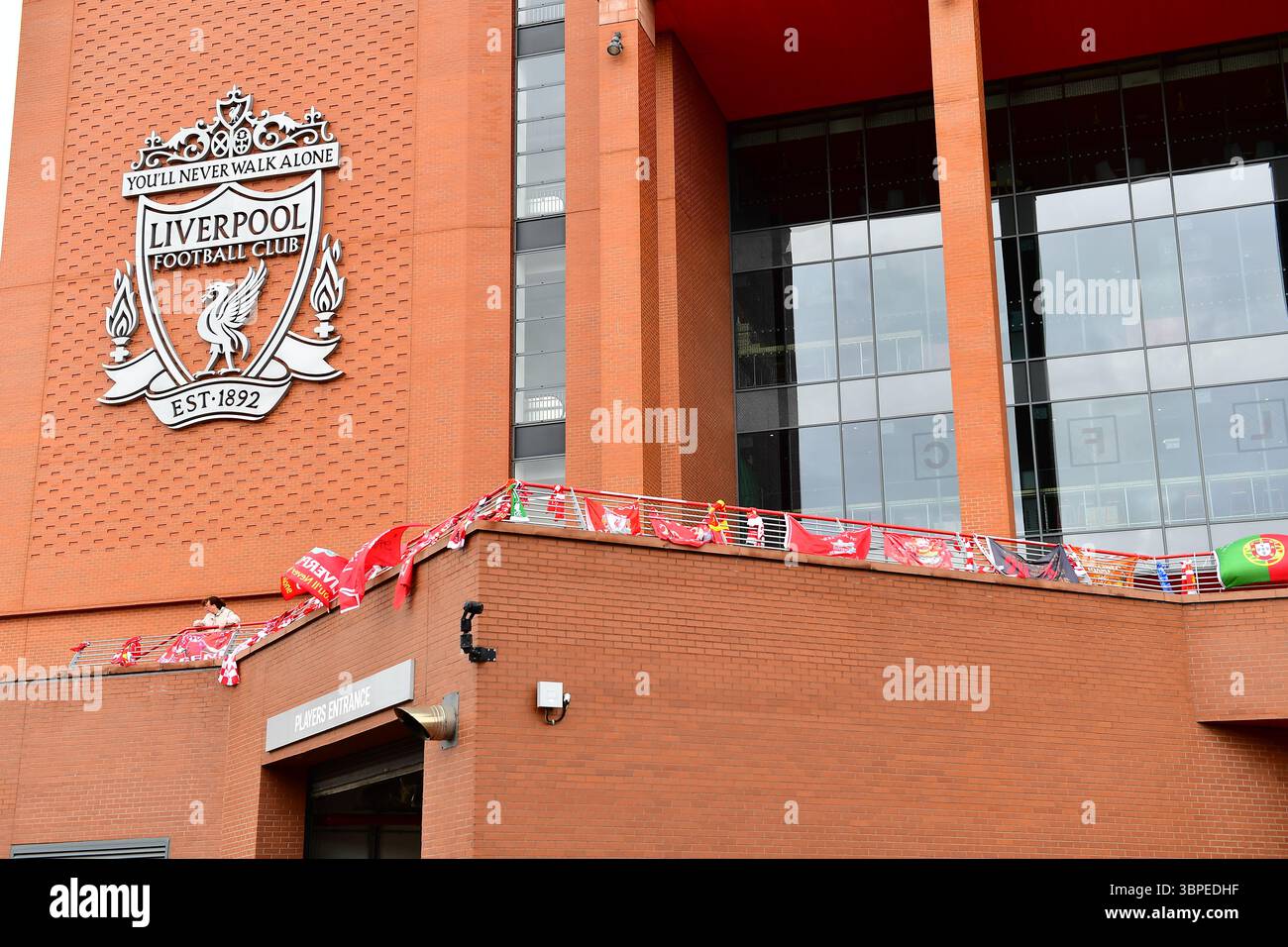 Floral tributes,scarves,balloons,messages of condolance etc are placed ...