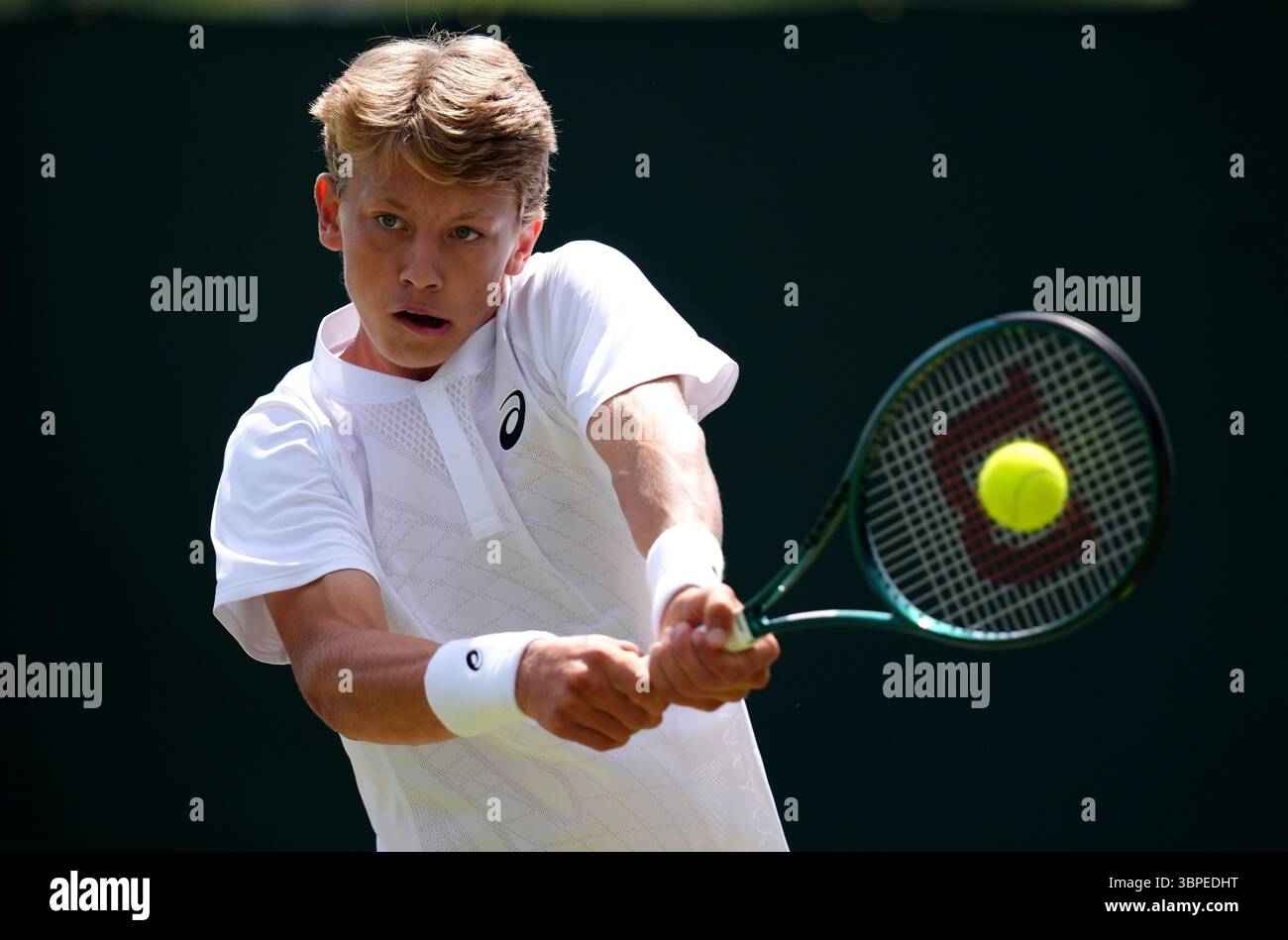 Ziga Sesko during his Boys' Singles match against Andres Santamarta ...
