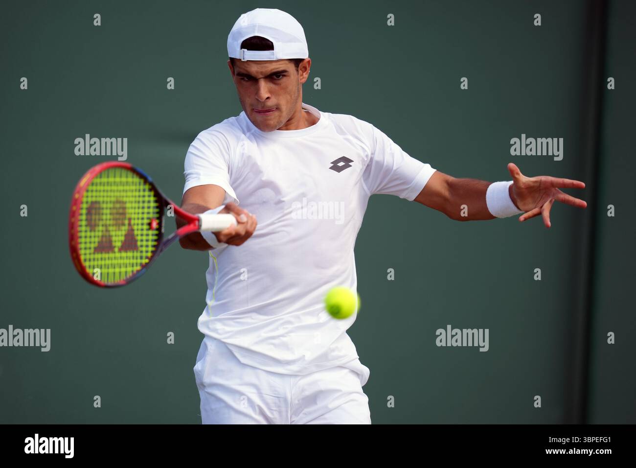 Karim Bennani during his Boys' Singles match against Alexander Vasilev ...