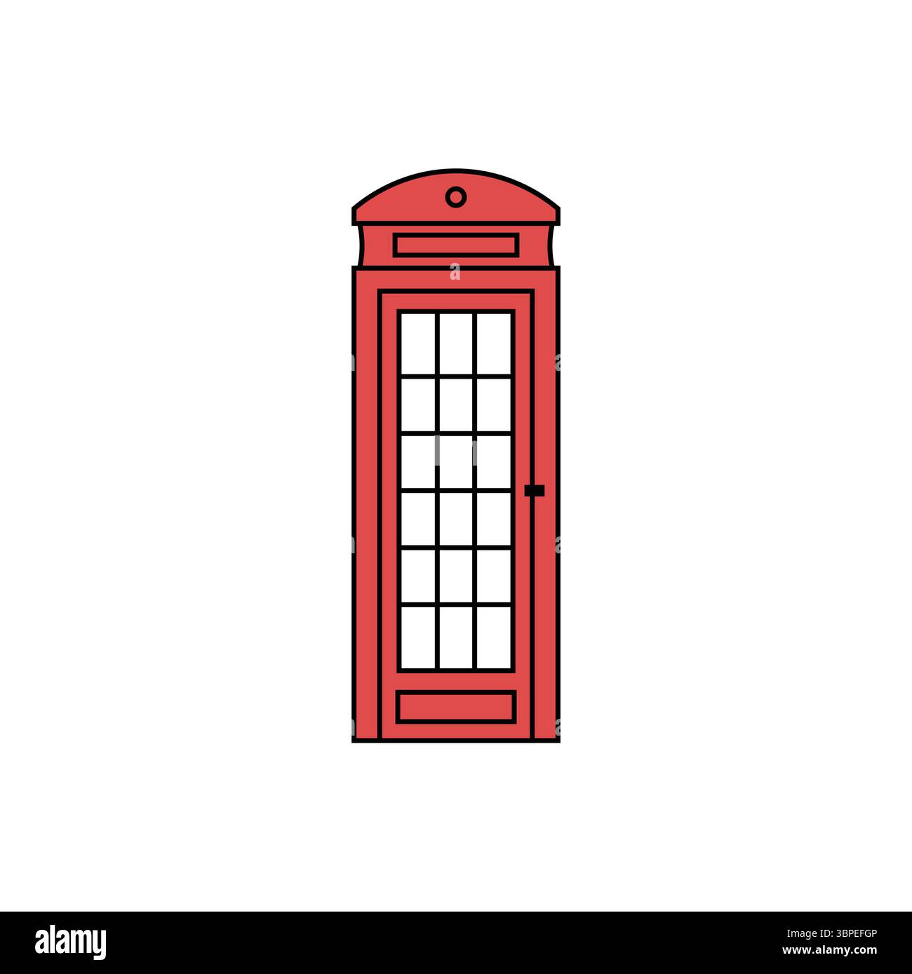 Iconic red British telephone booth illustration, symbolizing ...