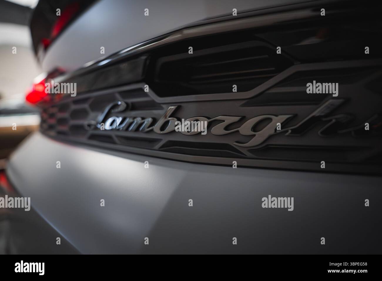 Close Up of Lamborghini Urus Rear Branding and Design Details Stock ...