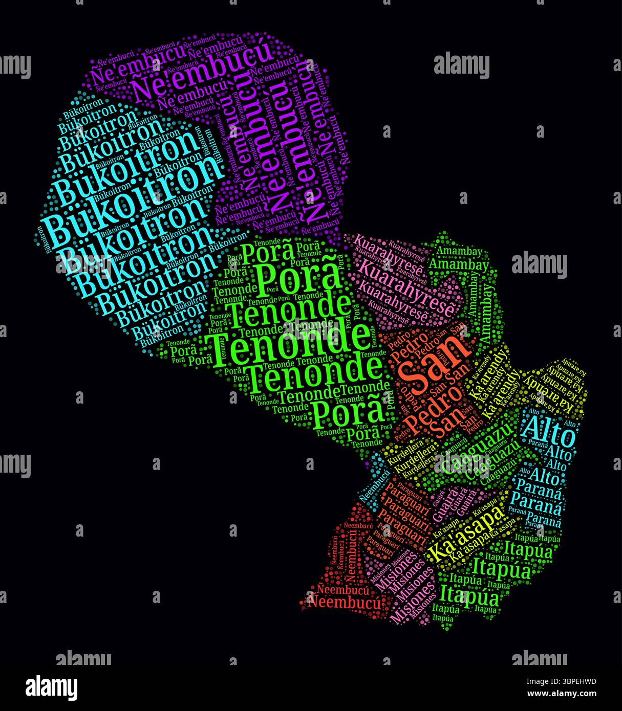 Paraguay map in dark hi-res stock photography and images - Alamy