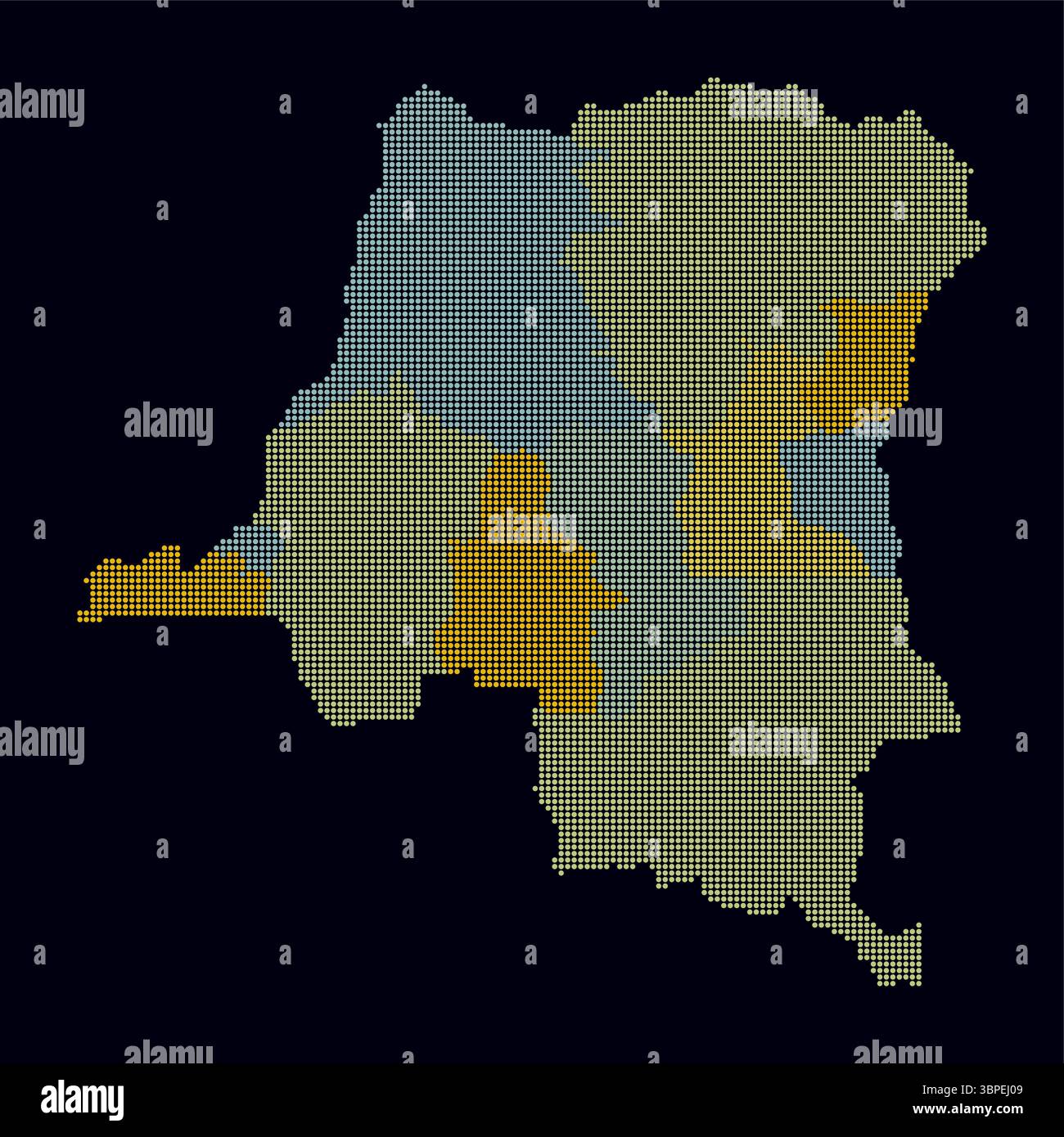 Democratic Republic of the Congo dotted map. Digital style map of the ...