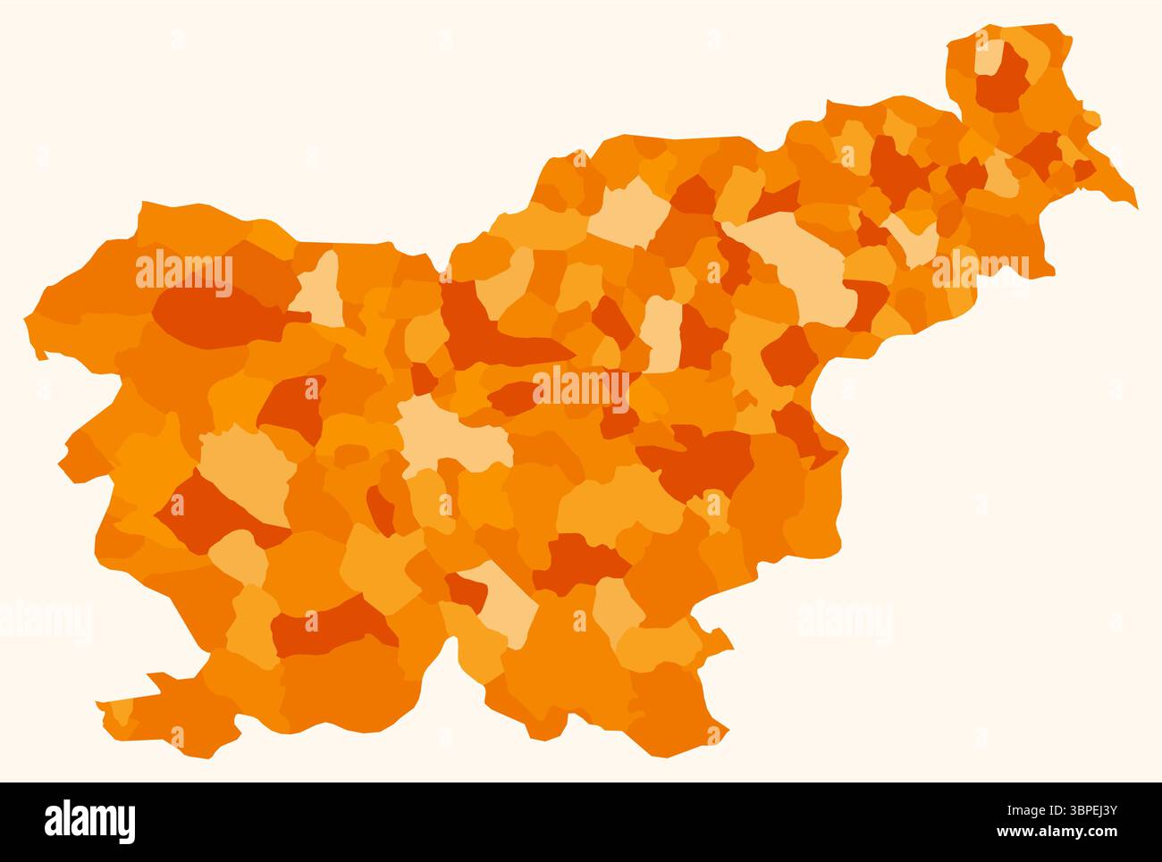Map of Slovenia with regions. Just a simple country border map with ...
