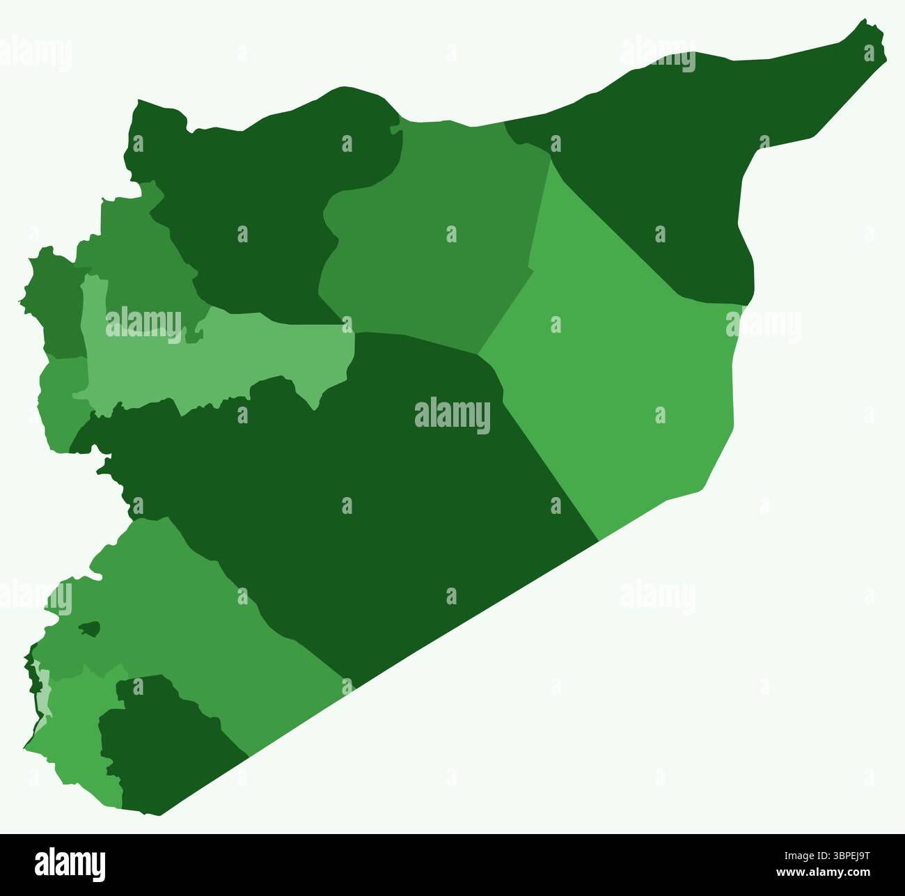 Map of Syria with regions. Just a simple country border map with region ...