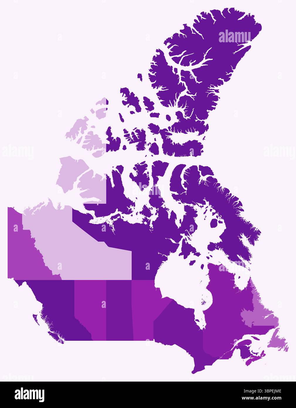 Map of Canada with provinces. Just a simple country border map with ...
