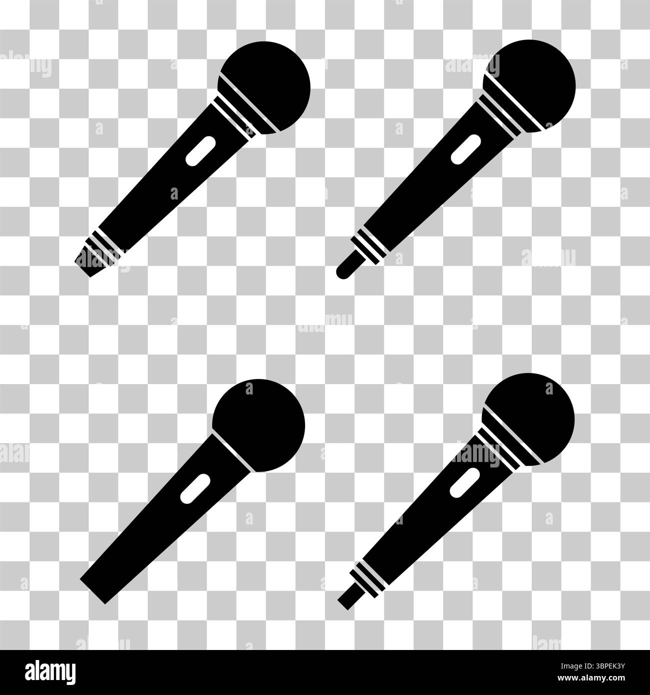 Set of Microphone icon, audio speech symbol, record concert sign, web ...