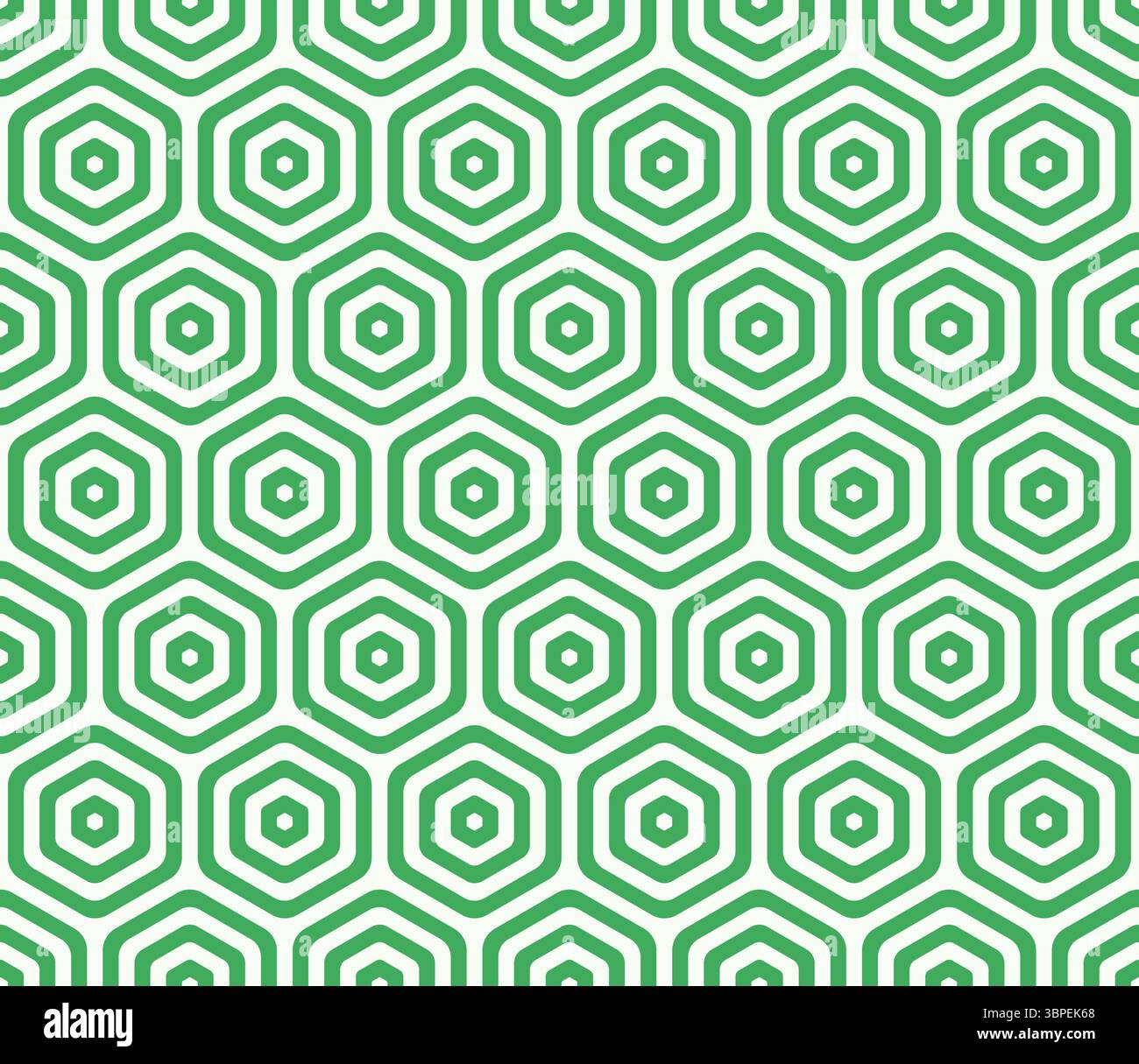 Hexagon vector pattern. Jungle Green color on matching background. Bold rounded stacked hexagon ...