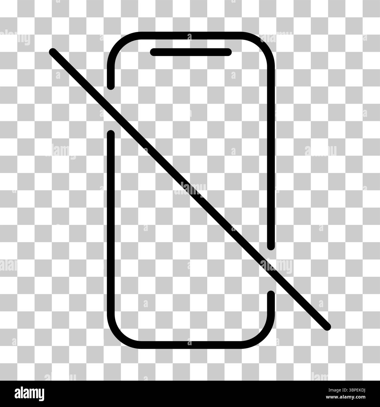 Mobile forbidden icon, no use phone sign, ban smartphone label vector ...