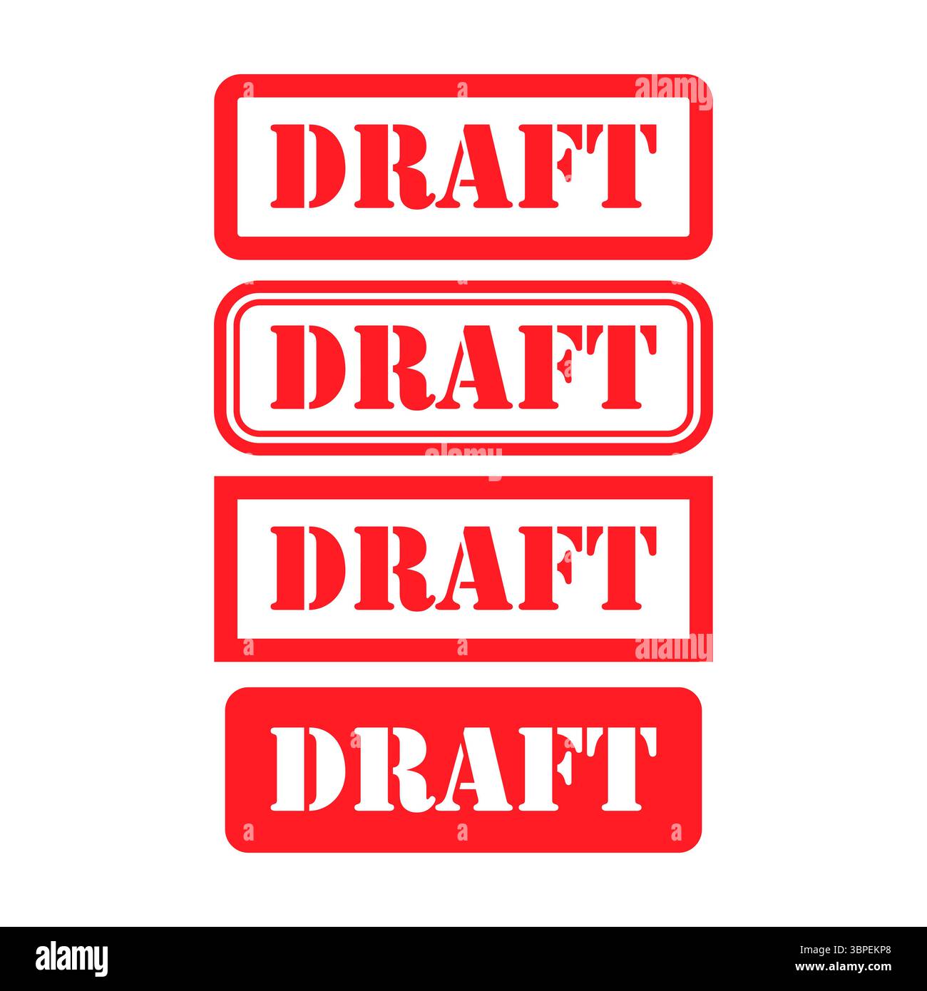 Set of Draft stamp symbol, label sticker sign button, text banner ...