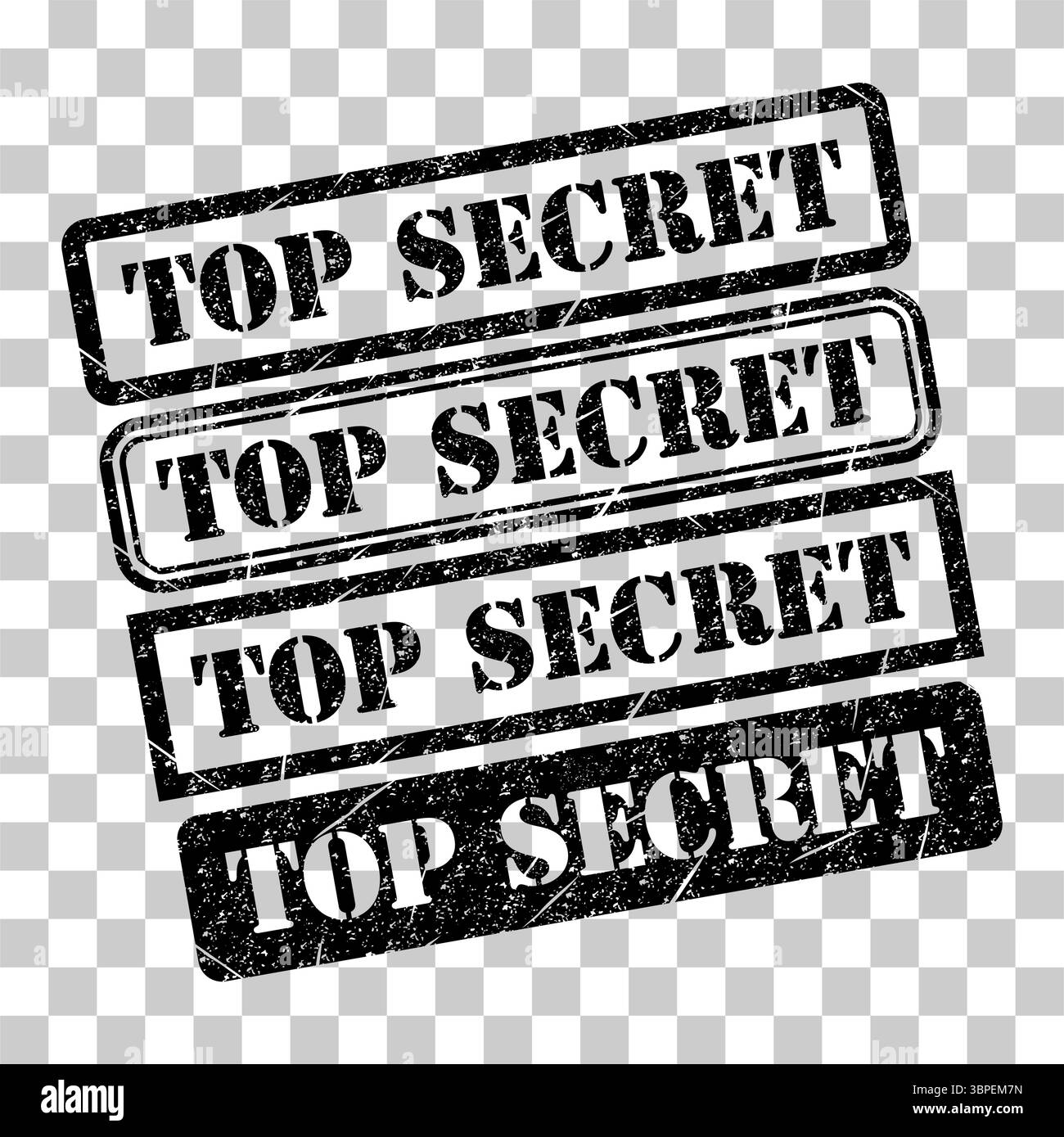 Set of Top secret stamp symbol, label sticker sign button, text banner ...