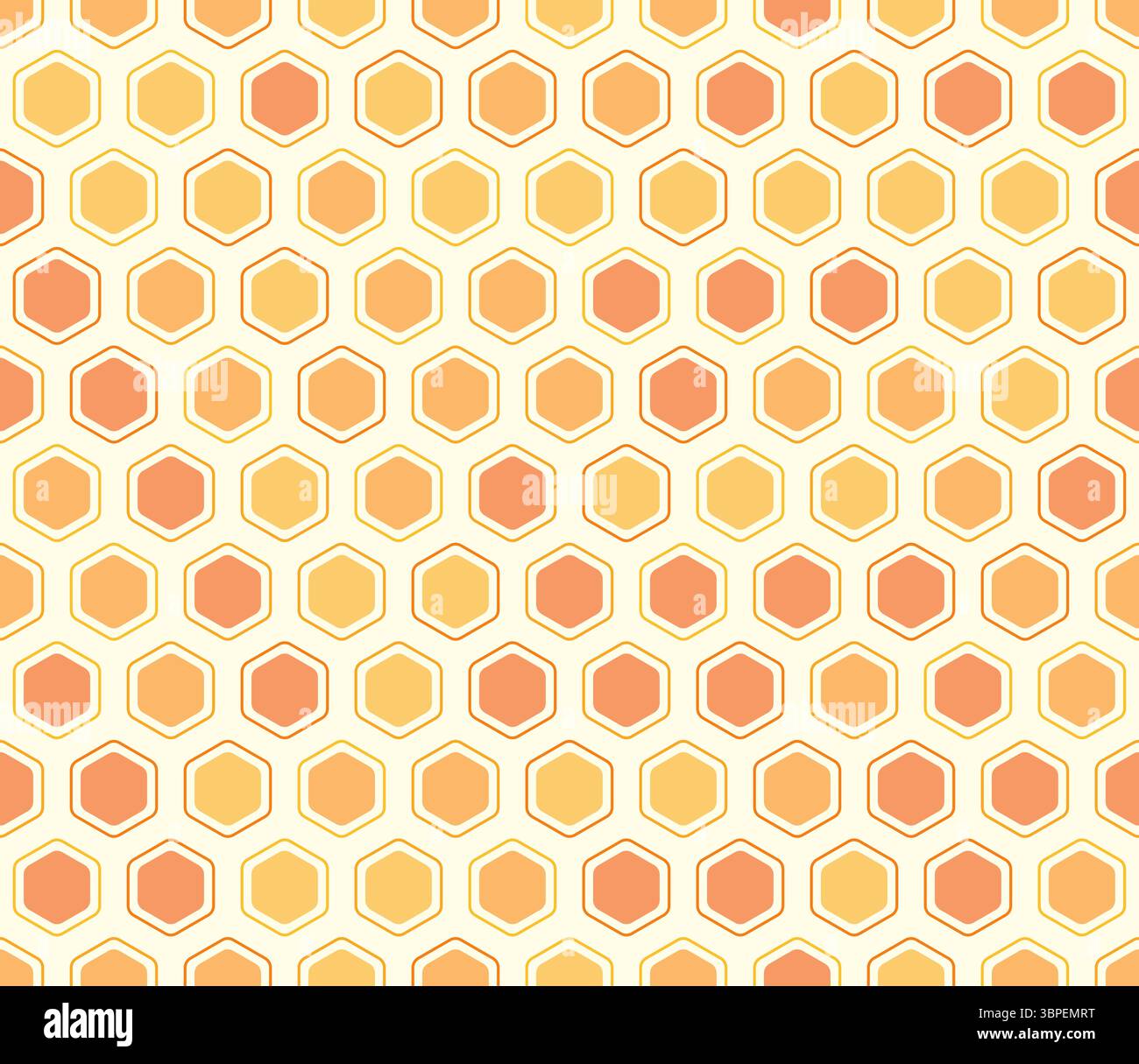 Tileable mosaic background. Rounded hexagons mosaic cells with padding and inner solid cells ...