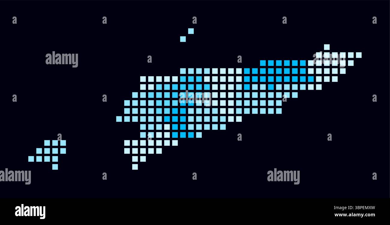 Timor-Leste dotted map. Digital style map of the country on dark ...