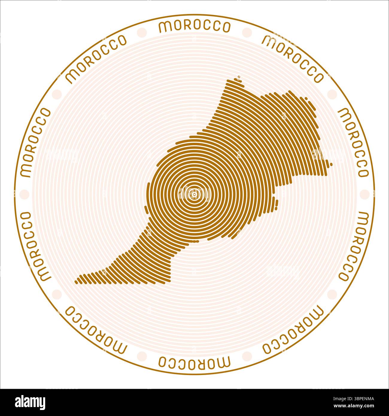 Morocco round logo design. Country shape built of rings. Morocco text ...
