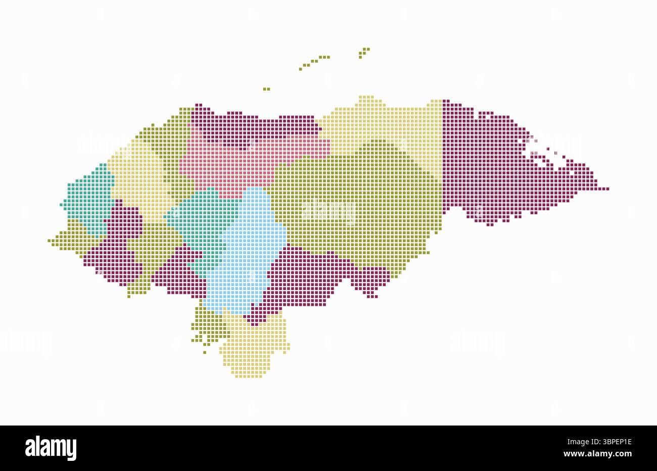 Honduras dotted map. Digital style map of the country on white ...