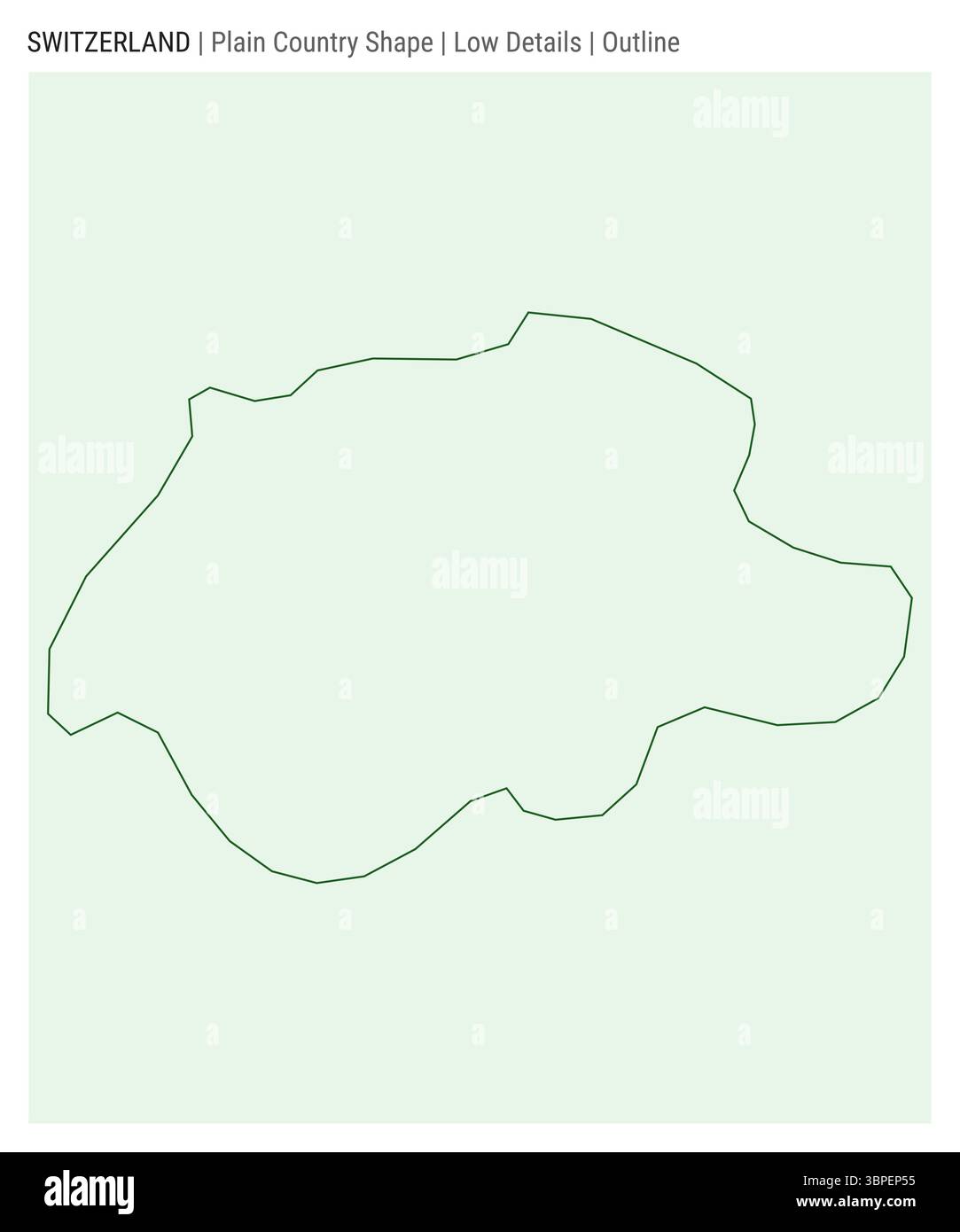 Switzerland plain country map. Low details. Outline style. Shape of ...
