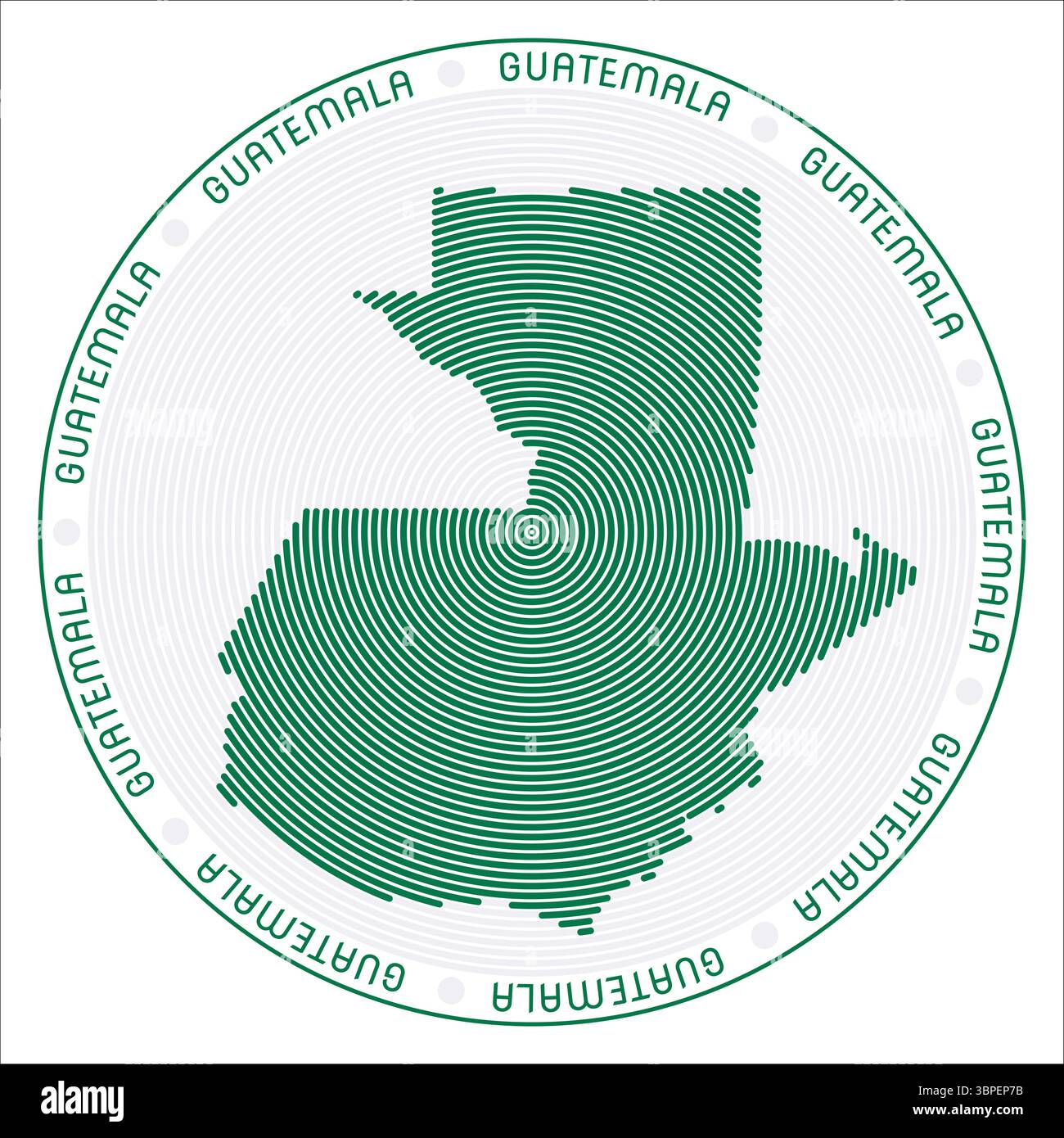 Guatemala round logo design. Country shape build of rings. Guatemala ...