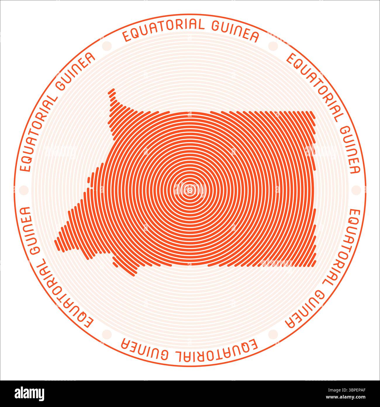 Equatorial Guinea round logo design. Country shape built of rings ...