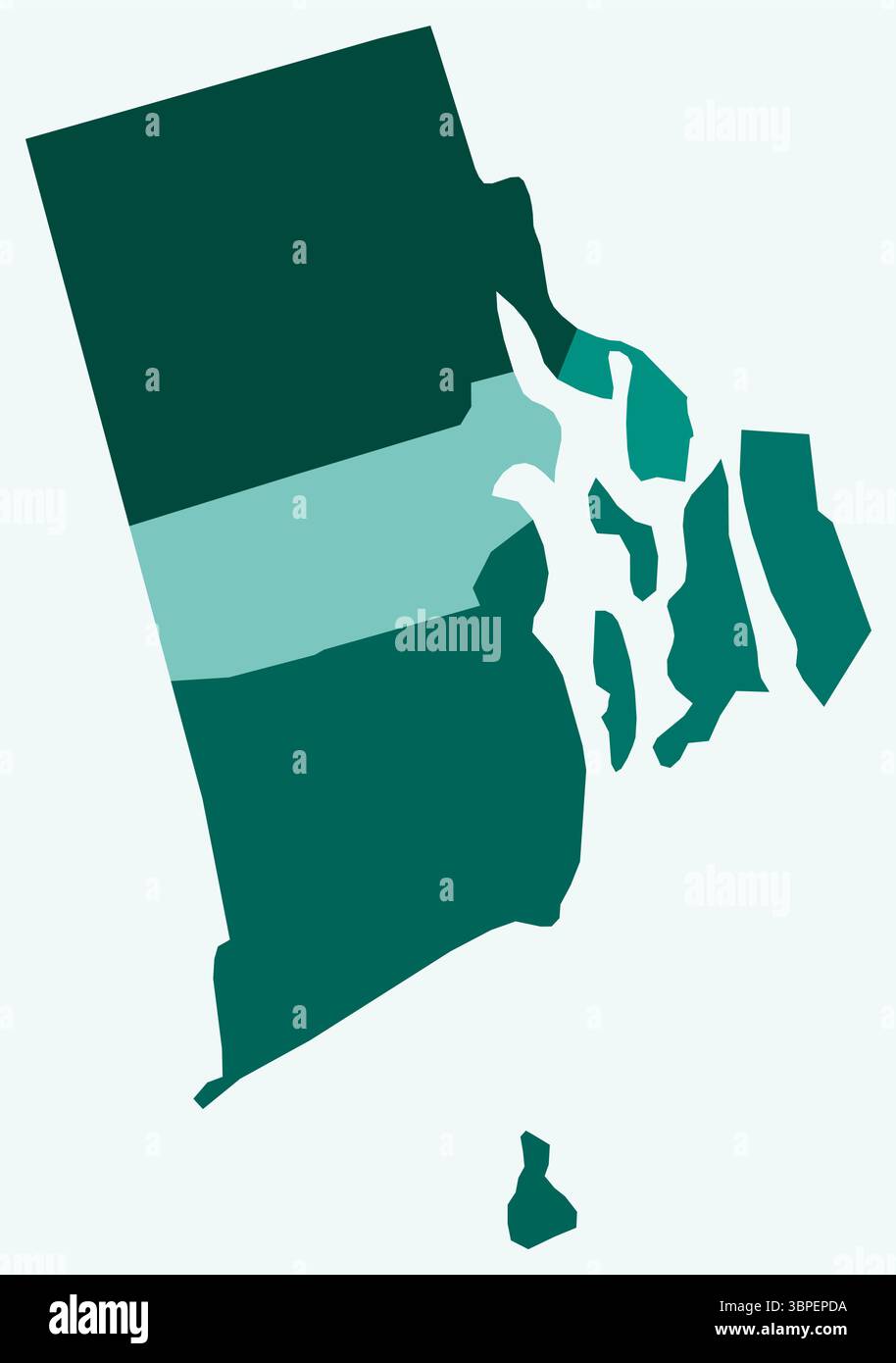 Map of Rhode Island with counties. Just a simple state border map with ...