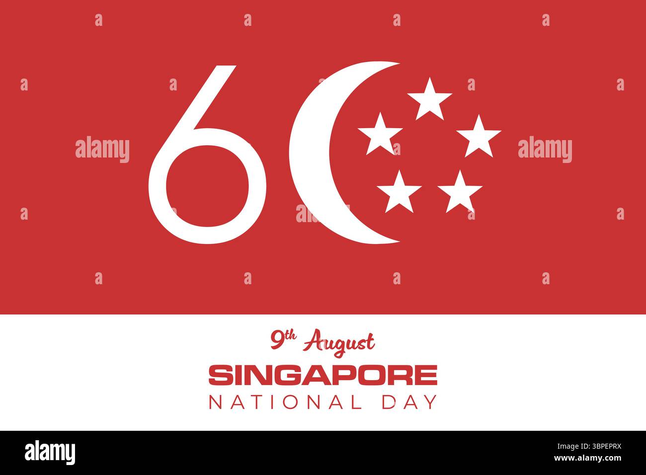 Singapore independence day 60 anniversary red white graphic banner ...