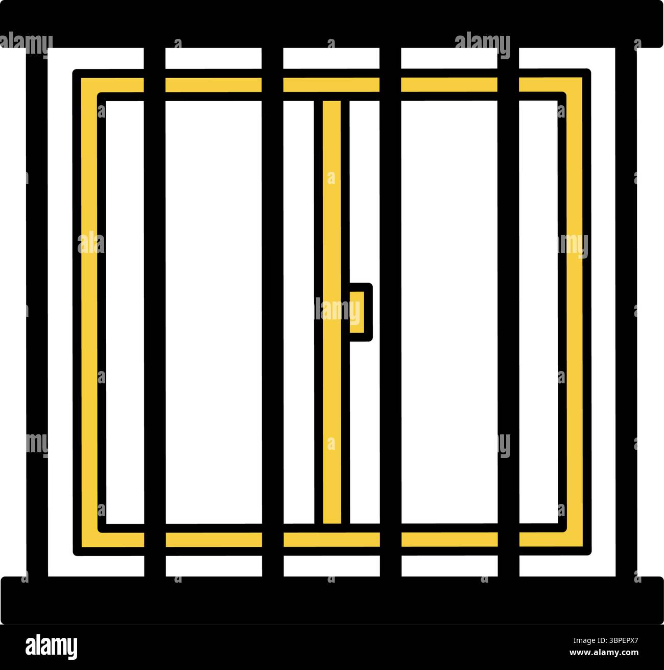 Iron frame windows Cut Out Stock Images & Pictures - Alamy