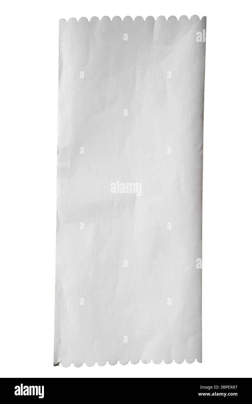 Receipt paper template on white background with clipping path Stock ...