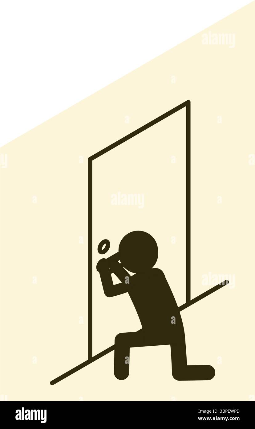 Suspicious person picking the front door key in the dark, Crime ...
