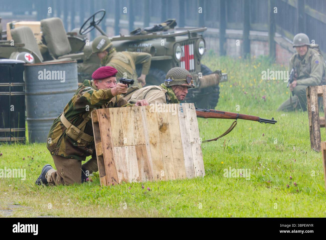 A WW2 battle scene at Heywood, on the East Lancashire Railway Stock ...