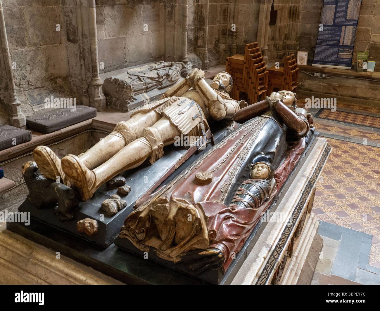 A sarcophagus of Alexander Denton and his wife Anne, and their baby in ...
