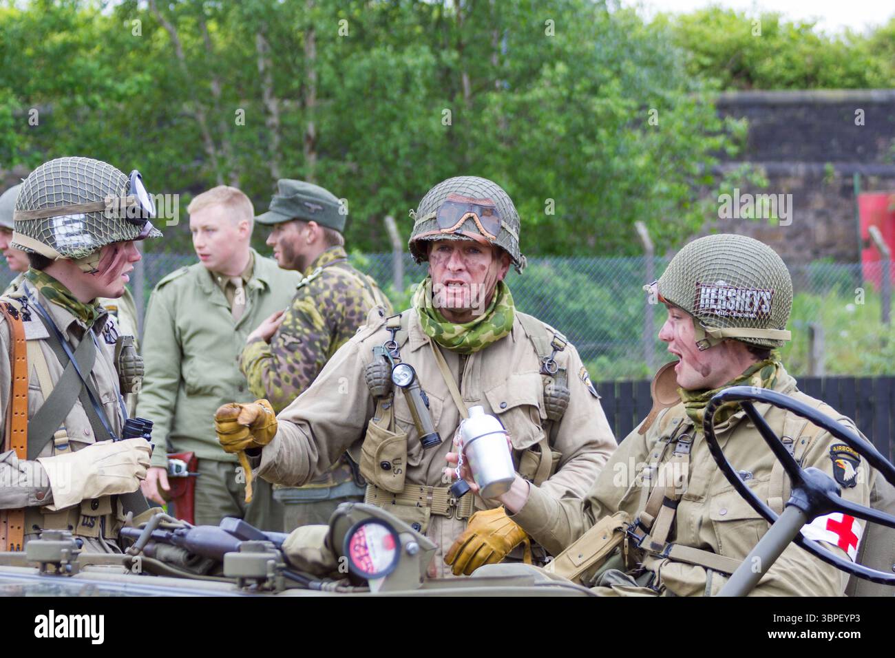 A WW2 battle scene at Heywood, on the East Lancashire Railway Stock ...